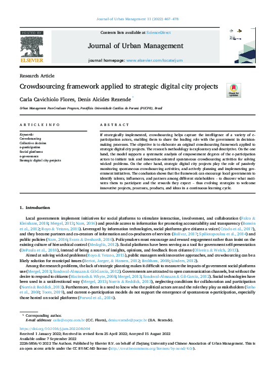 (PDF) Crowdsourcing framework applied to strategic digital city projects