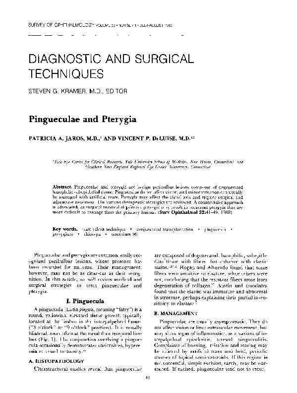 (PDF) Pingueculae and pterygia