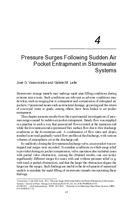 (PDF) Pressure Surges Following Sudden Air Pocket Entrapment in Storm ...