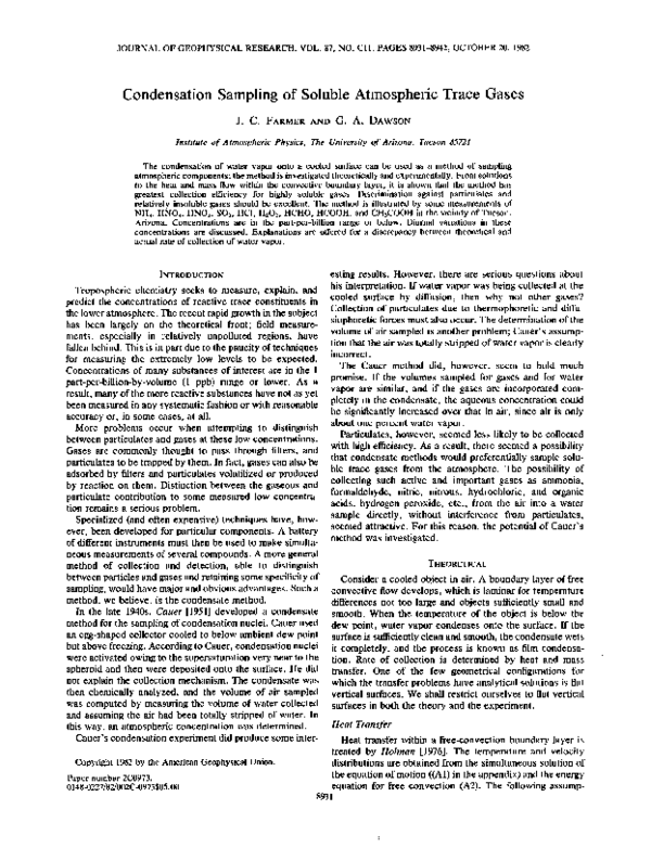 (PDF) Condensation sampling of soluble atmospheric trace gases