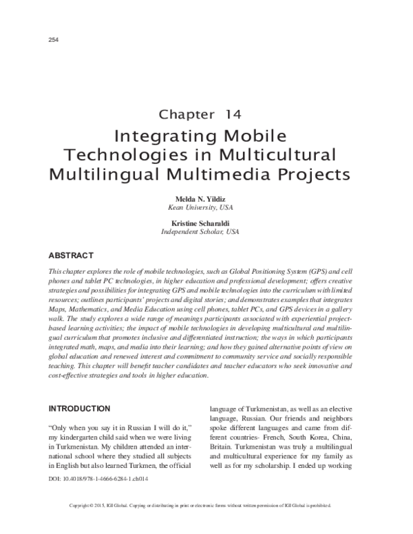 (PDF) Integrating Mobile Technologies in Multicultural Multilingual ...
