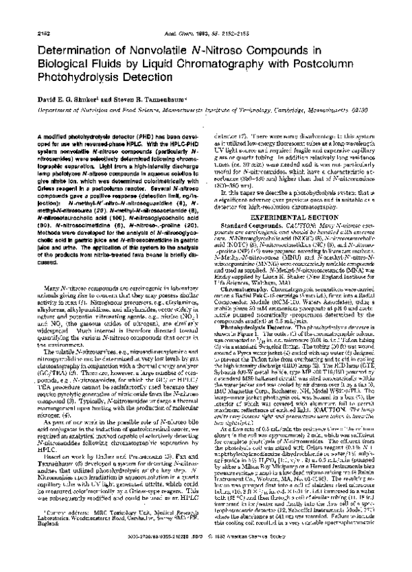 (PDF) Determination of nonvolatile N-nitroso compounds in biological ...