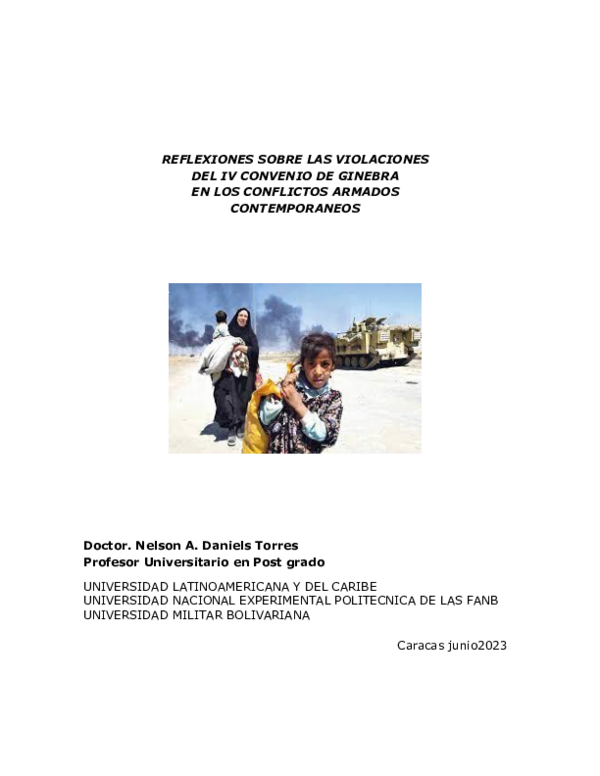 (PDF) Trabajo de Investigacion sobre Violacion del IV Convenio de Ginebra