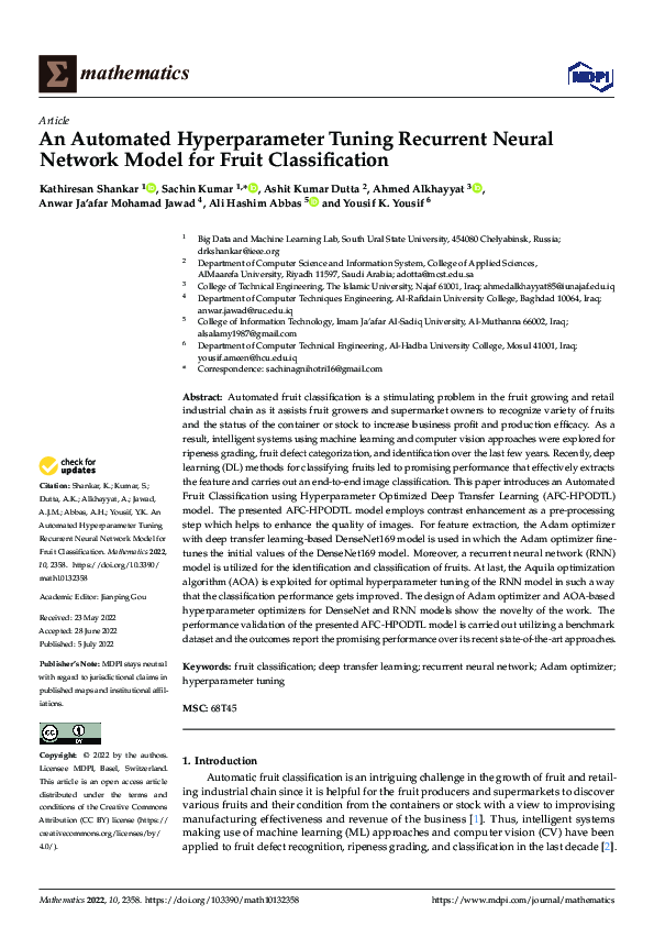 (PDF) An Automated Hyperparameter Tuning Recurrent Neural Network Model for Fruit Classification