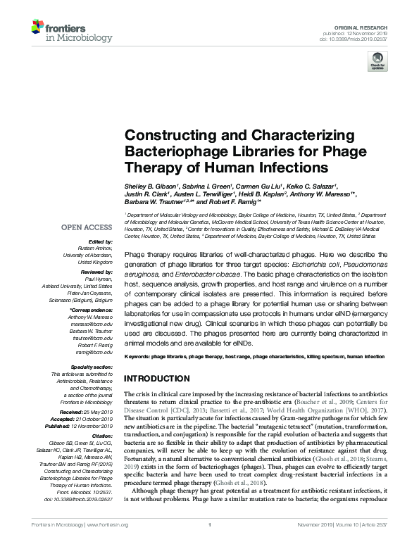 (PDF) Constructing and Characterizing Bacteriophage Libraries for Phage ...