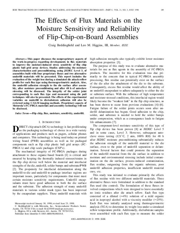 (PDF) The effects of flux materials on the moisture sensitivity and ...