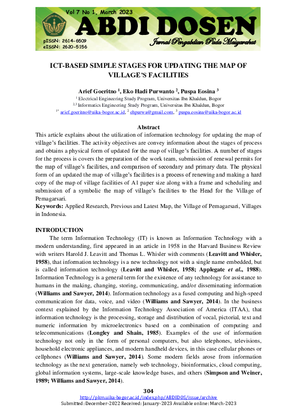 (PDF) Ict-Based Simple Stages for Updating the Map of Village’s Facilities