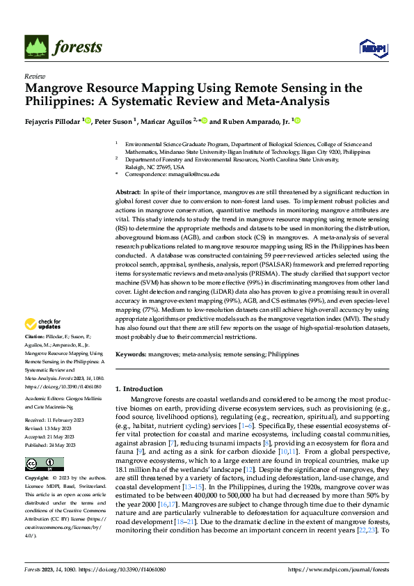 (PDF) Mangrove Resource Mapping Using Remote Sensing in the Philippines ...