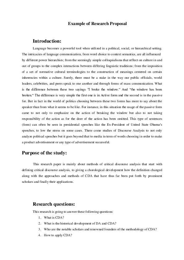 (PDF) Critical Thinking and Research Methodology (research proposal )