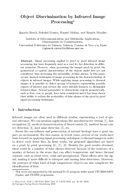 (PDF) Object Discrimination by Infrared Image Processing