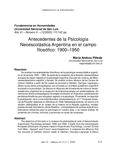 (PDF) Antecedentes de la psicología neoescolástica argentina en el ...