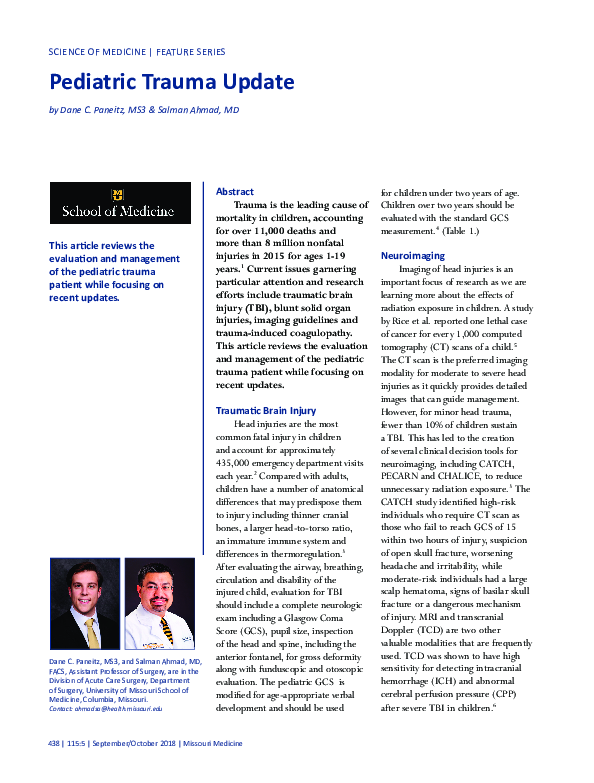 (PDF) Pediatric Trauma Update