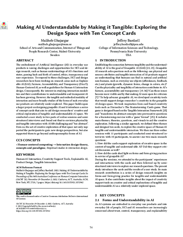 (PDF) Making AI Understandable by Making it Tangible: Exploring the ...