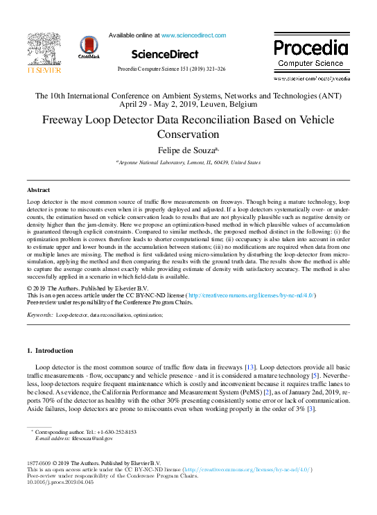 (PDF) Freeway Loop Detector Data Reconciliation Based on Vehicle ...