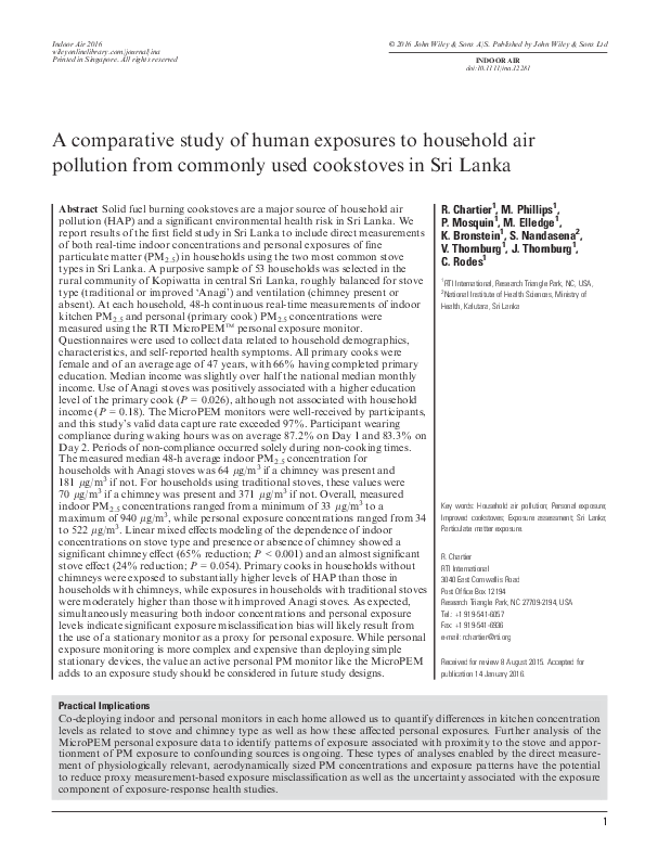 (PDF) A comparative study of human exposures to household air pollution ...