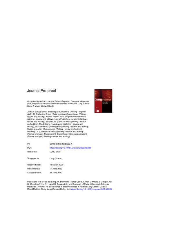 (PDF) Acceptability and accuracy of patient-reported outcome measures ...