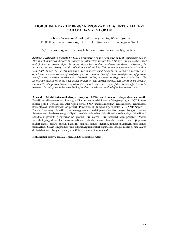 (PDF) Modul Interaktif Dengan Program LCDS Untuk Materi Cahaya Dan Alat ...