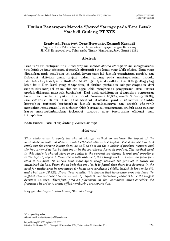 (PDF) Usulan Penerapan Metode Shared Storage pada Tata Letak Stock di ...