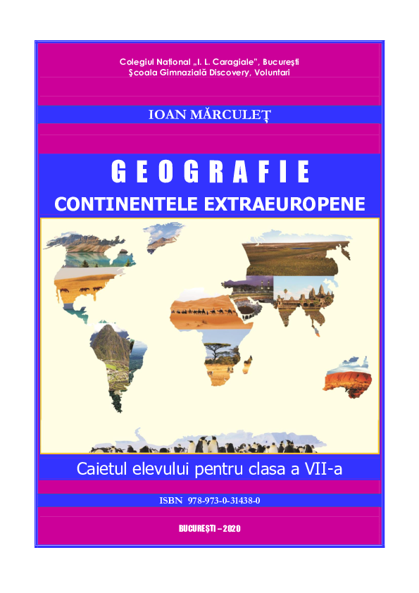 (PDF) Geografie. Continentele extraeuropene. Caietul elevului pentru ...