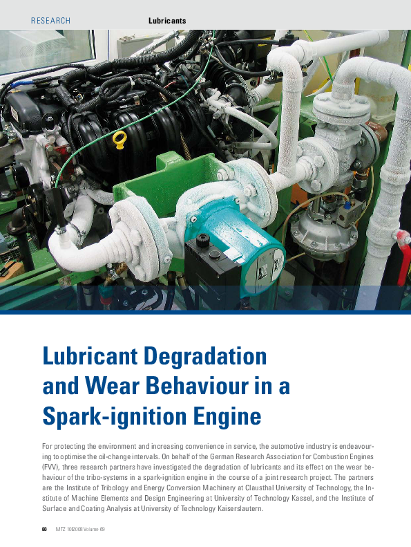 (PDF) Lubricant degradation and wear behaviour in a spark-ignition engine