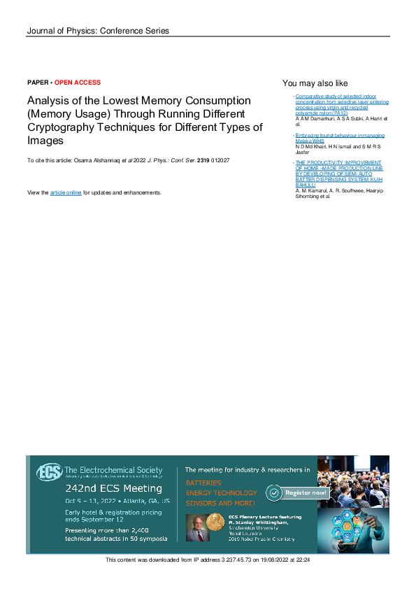 (PDF) Analysis of the Lowest Memory Consumption (Memory Usage) Through ...