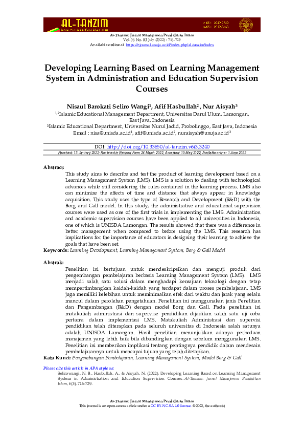 (PDF) Developing Learning Based on Learning Management System in ...
