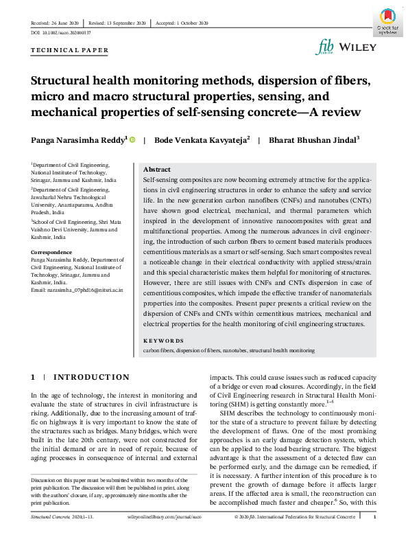 Pdf Structural Health Monitoring Methods Dispersion Of Fibers Micro And Macro Structural