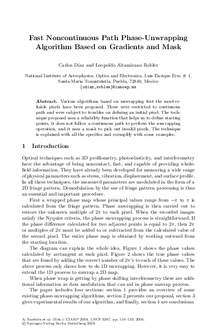 (PDF) Fast Noncontinuous Path Phase-Unwrapping Algorithm Based on Gradients and Mask | Carlos ...