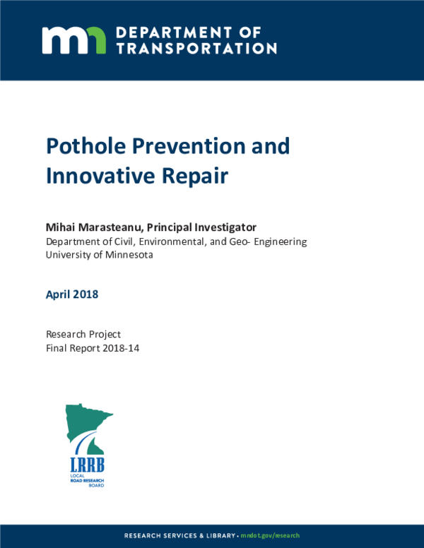 (PDF) Pothole Prevention and Innovative Repair