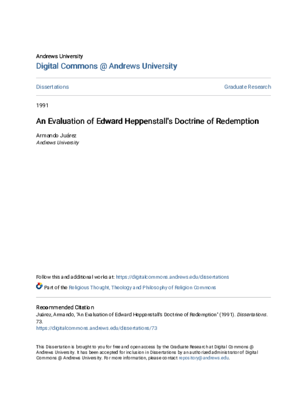 (PDF) An Evaluation of Edward Heppenstall's Doctrine of Redemption