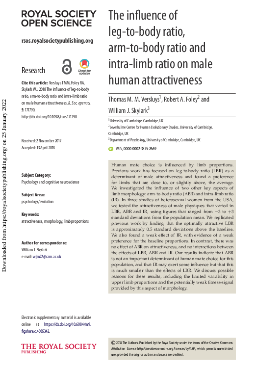 (PDF) The influence of leg-to-body ratio, arm-to-body ratio and intra ...