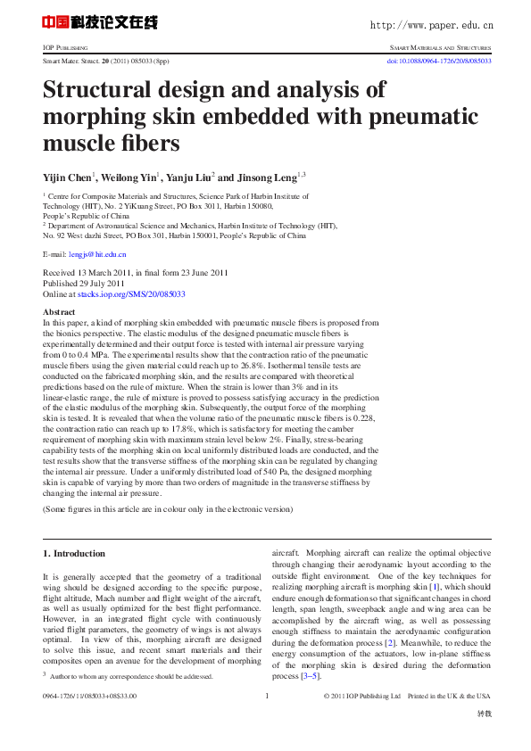 (PDF) Structural design and analysis of morphing skin embedded with ...