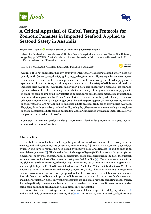 (PDF) A Critical Appraisal of Global Testing Protocols for Zoonotic ...