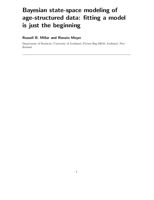 (PDF) Bayesian state-space modeling of age-structured data: fitting a ...