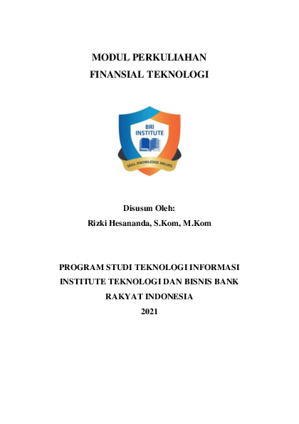 (PDF) Modul Perkuliahan Mata Kuliah Finansial Teknologi