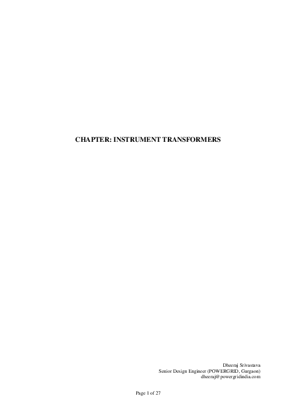 (PDF) Instrument Transformers
