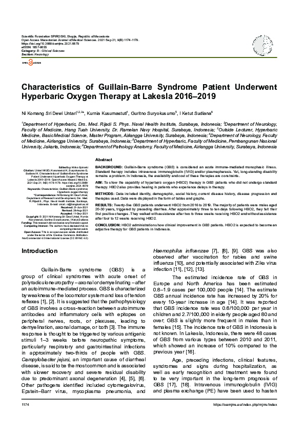(PDF) Characteristics of Guillain-Barre Syndrome Patient Underwent ...