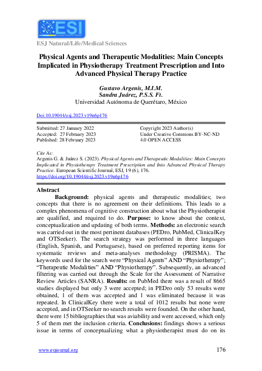 (PDF) Physical Agents and Therapeutic Modalities: Main Concepts ...