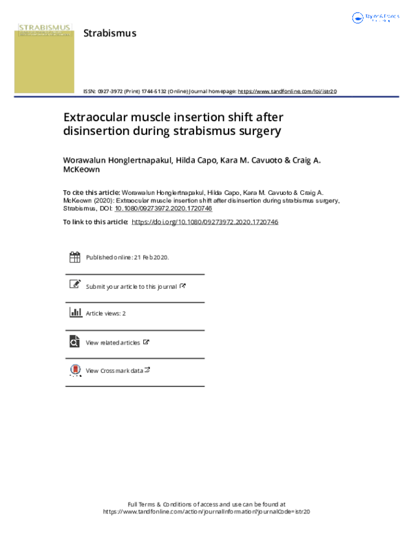 (PDF) Extraocular muscle insertion shift after disinsertion during ...