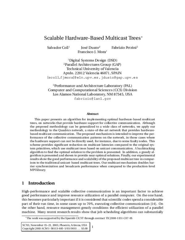 (PDF) Scalable Hardware-Based Multicast Trees
