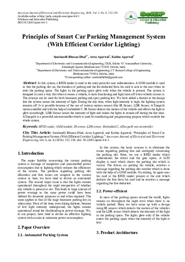 (PDF) Principles of Smart Car Parking Management System (With Efficient ...