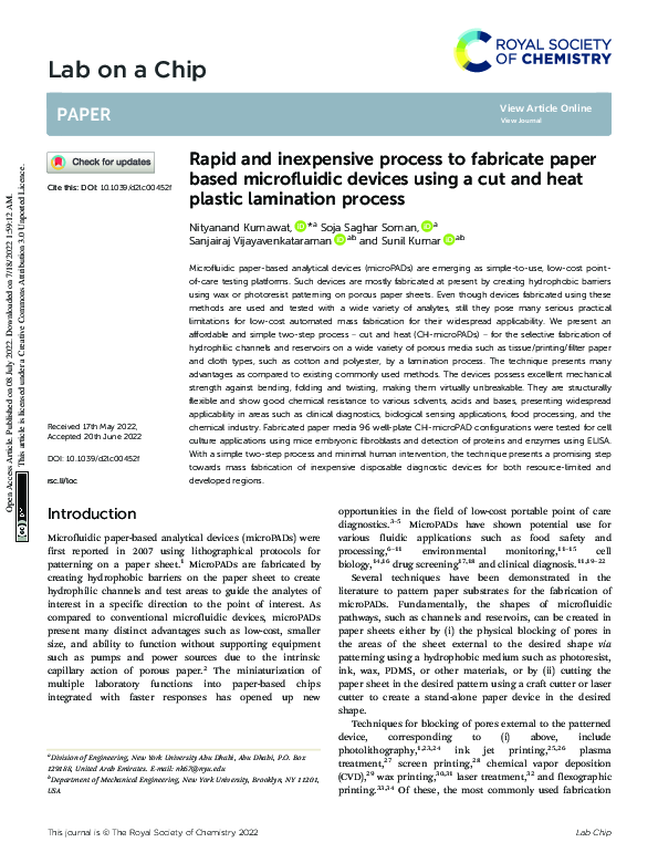 (PDF) Rapid and inexpensive process to fabricate paper based microfluidic devices using a cut ...