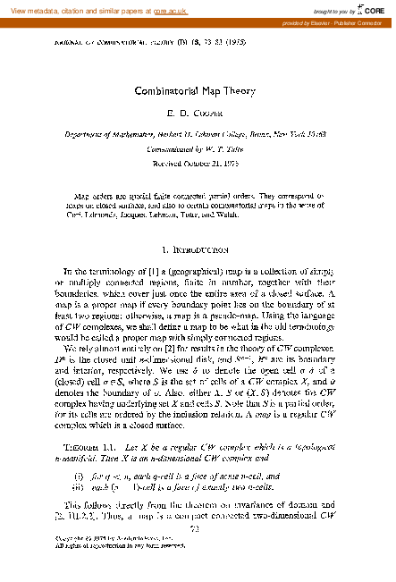 (PDF) 1975-Combinatorial map theory