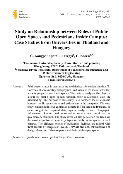(PDF) Study on Relationship between Roles of Public Open Spaces and ...