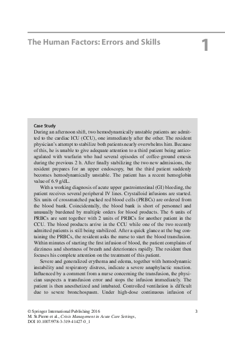 (PDF) The Human Factors: Errors and Skills