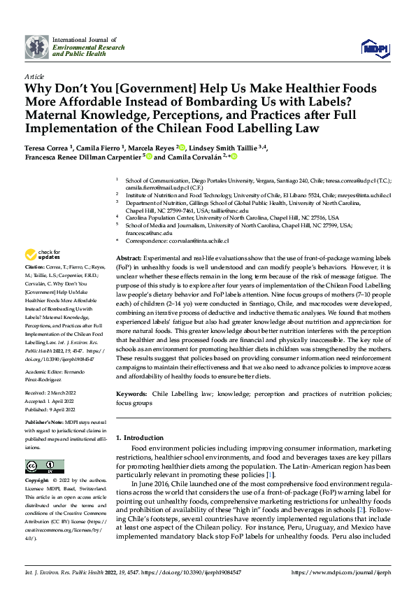 (PDF) Why Don’t You [Government] Help Us Make Healthier Foods More ...