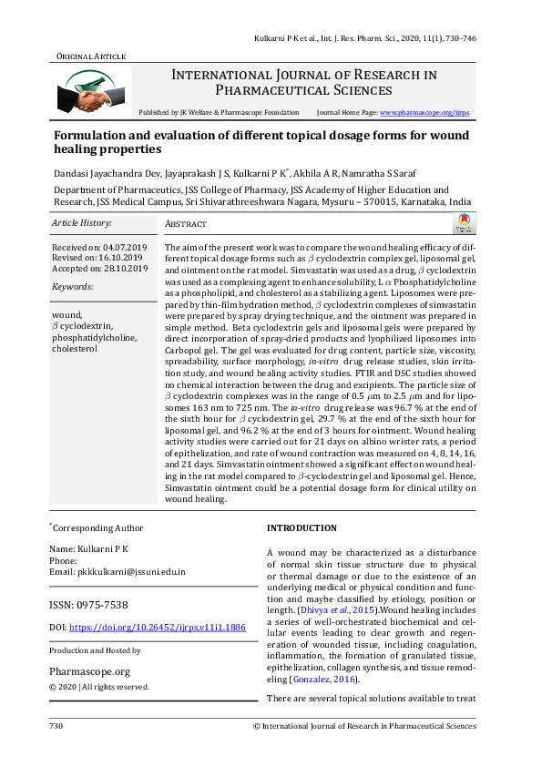 (PDF) Formulation and evaluation of different topical dosage forms for ...