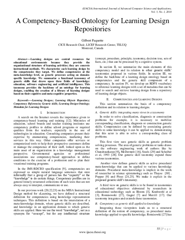 (PDF) A Competency-Based Ontology for Learning Design Repositories