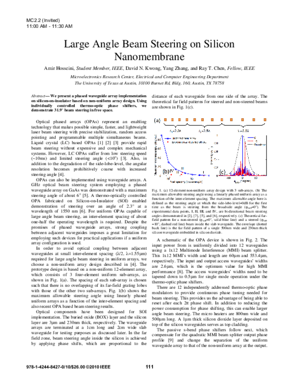 (PDF) Large angle beam steering on silicon nanomembrane