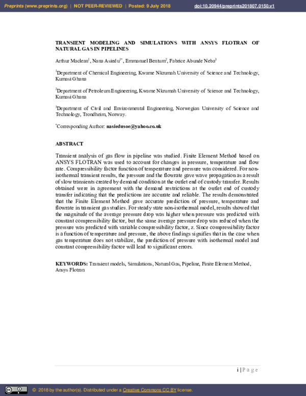 Pdf Transient Modeling And Simulations With Ansys Flotran Of Natural
